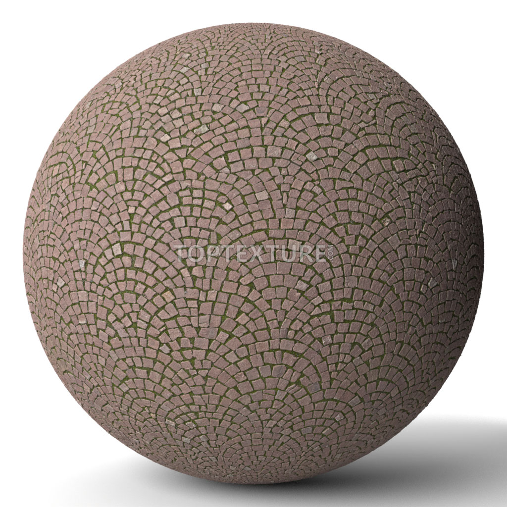 Red Arched Cobblestone - Top Texture