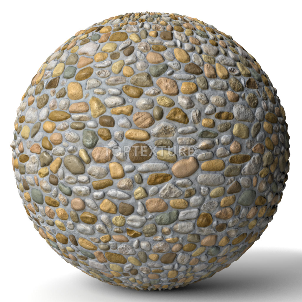 Clean Multicolored Wall Cobblestone - Top Texture