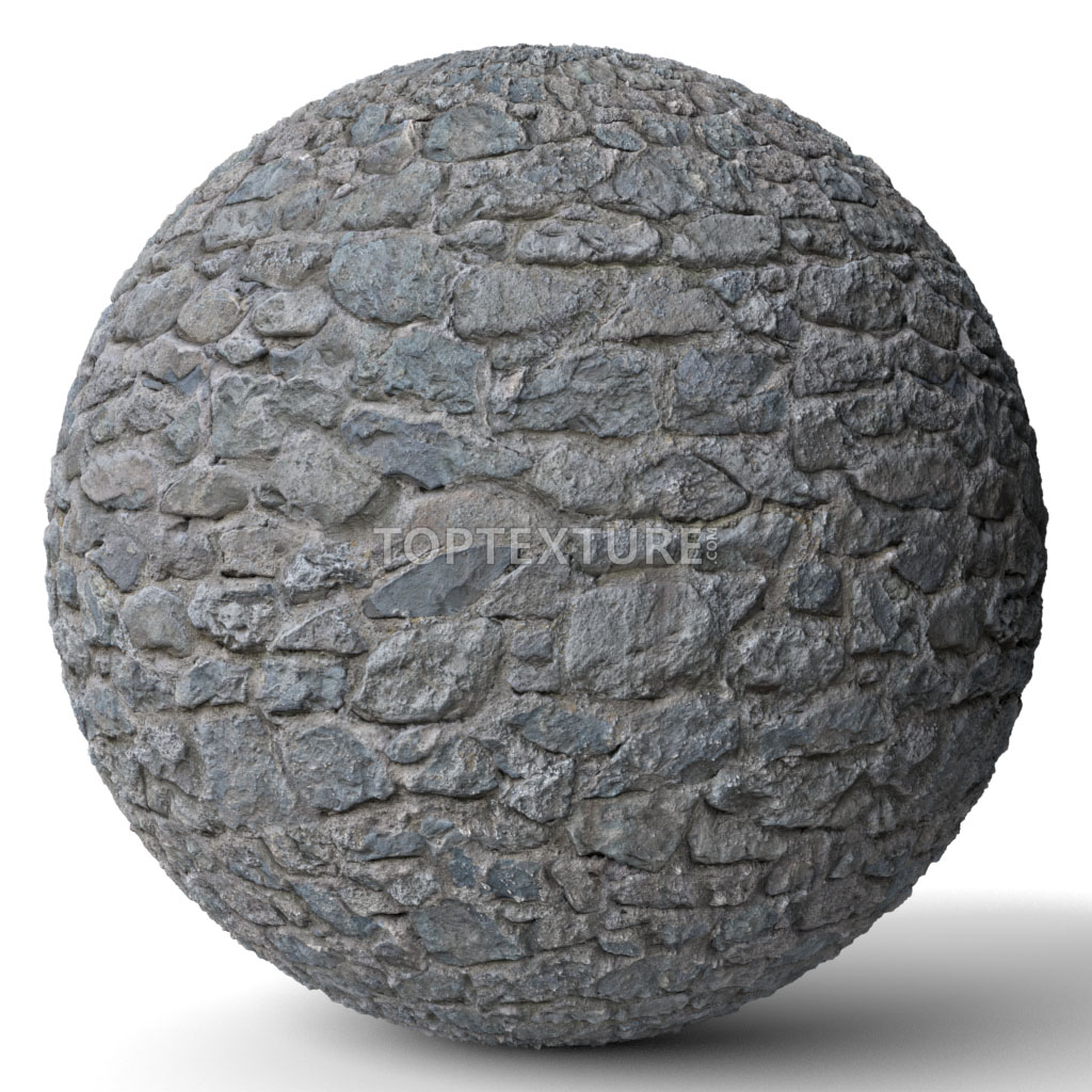 Dark Gray-Blue Stone Masonry - Top Texture